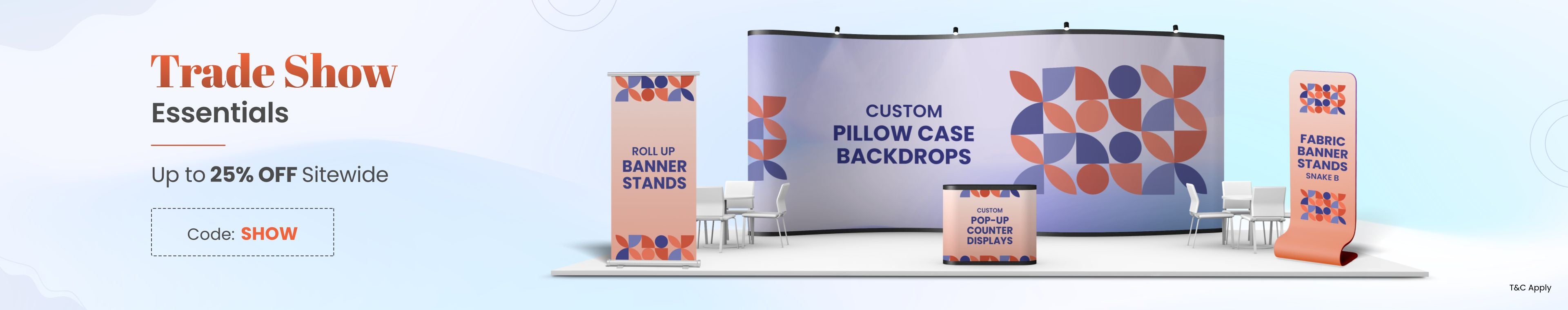 Trade Show Essentials Sale with up to 25% off Sitewide | BannerBuzz