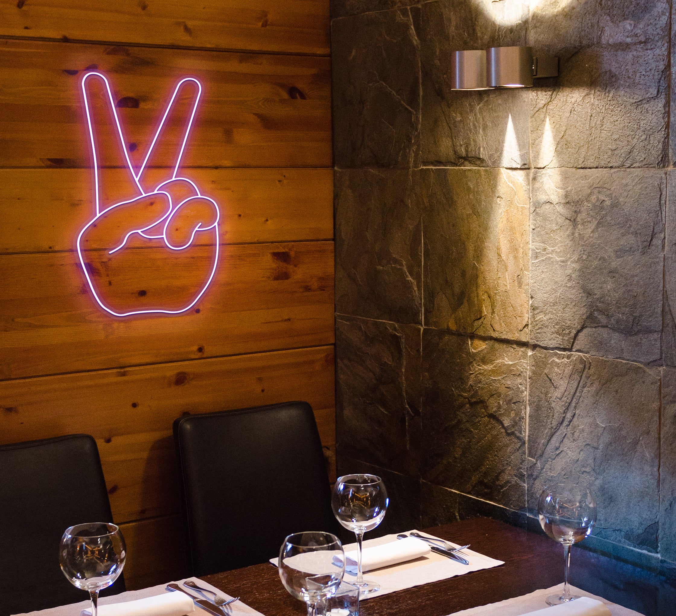 Peace Gesture Neon Sign | Custom Peace Gesture Neon Sign - Bannerbuzz.co.uk