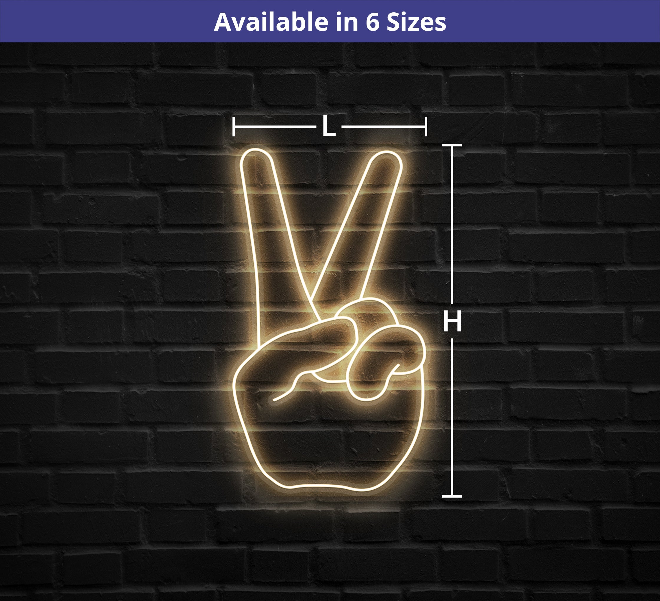 Peace Gesture Neon Sign | Custom Peace Gesture Neon Sign - Bannerbuzz.co.uk