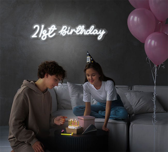 21st Birthday Neon Sign | Custom 21st Birthday Neon Sign - Bannerbuzz.co.uk
