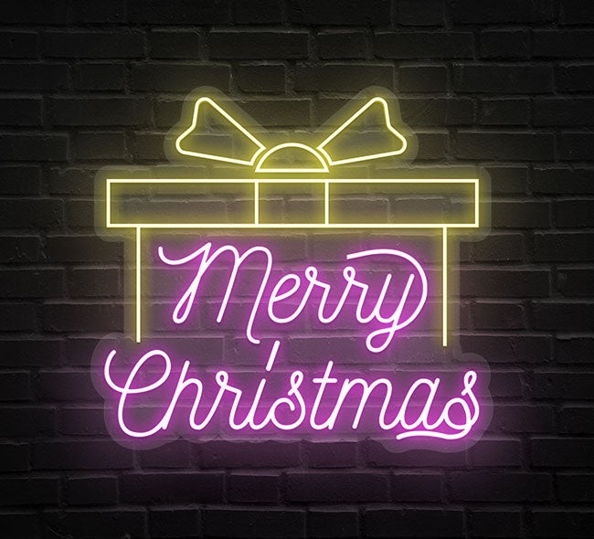 Merry Christmas Gift Neon Sign | Custom Merry Christmas Gift Neon Sign ...