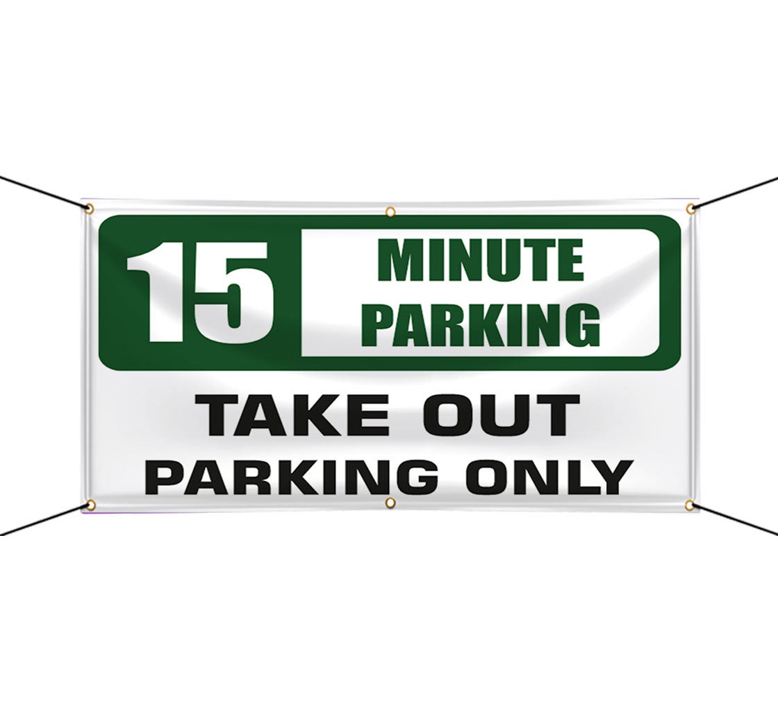 Take Out Parking Only Banners | Vinyl Parking Signs – BannerBuzz