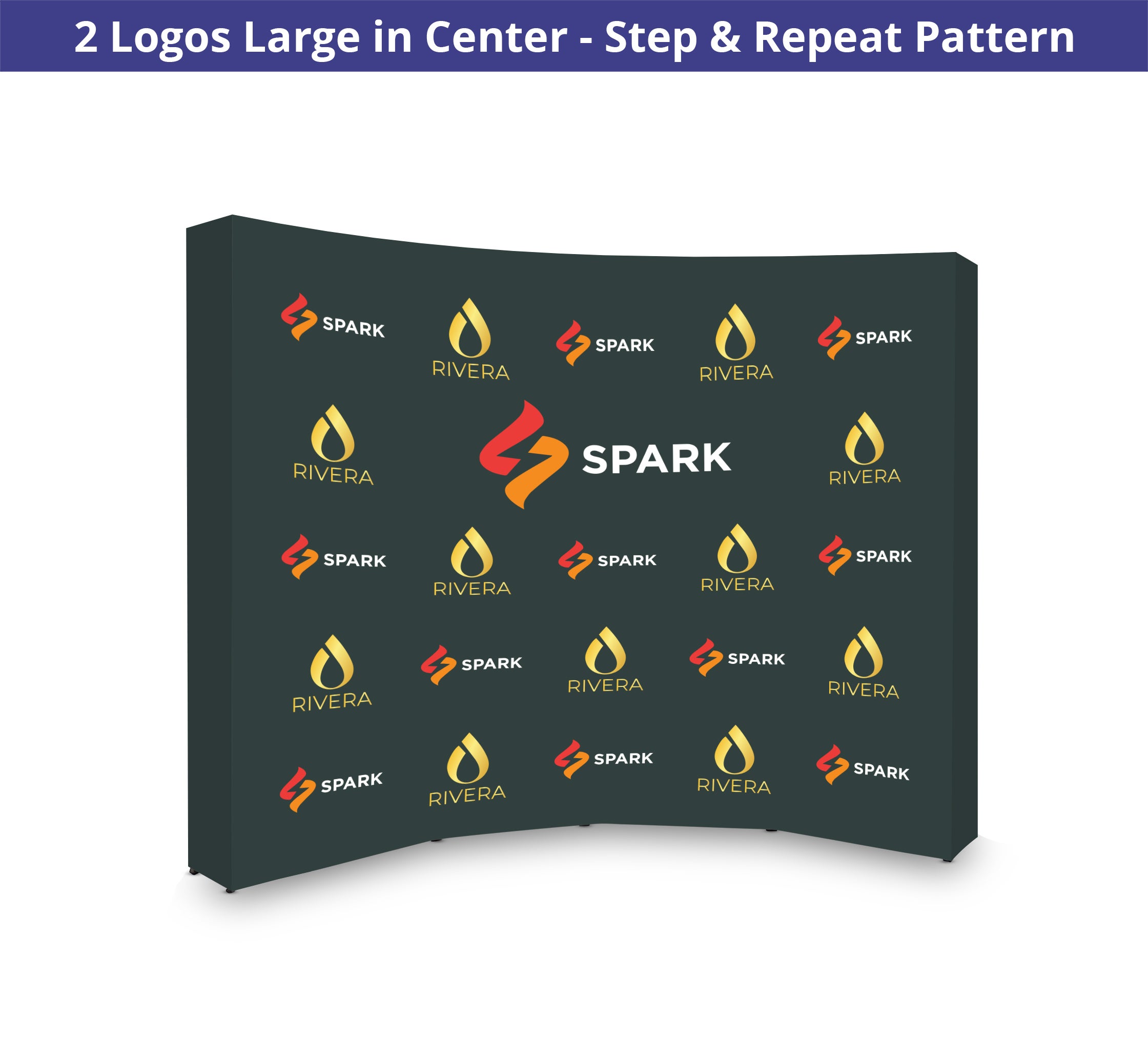 Customizable 10 ft x 8 ft Step and Repeat Pop Up Curved Display for ...
