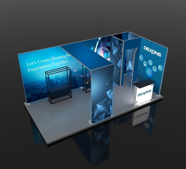 20ft Backlit Trade Show Display - Design 8 | Custom 20ft Backlit Trade ...