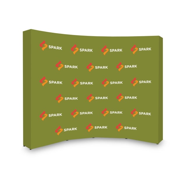 Customizable 10 ft x 8 ft Step and Repeat Pop Up Curved Display for ...