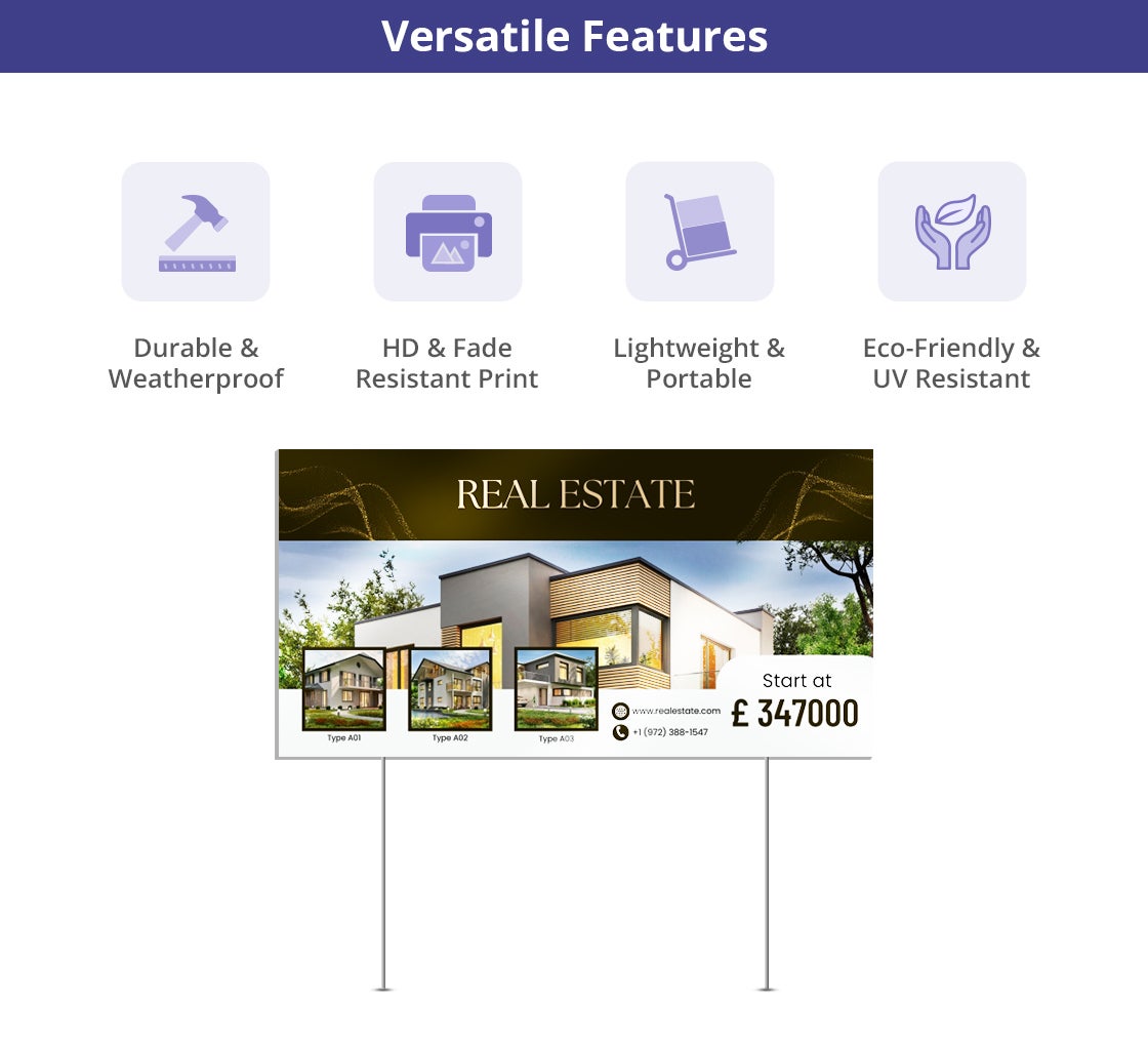 Hud Real Estate Banner Sign Real Estate Signs & Construction Signs